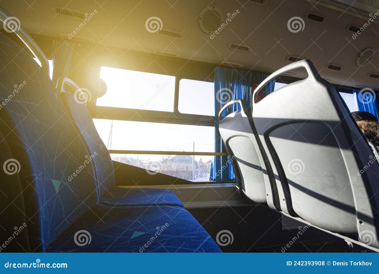 View from Inside the Bus Window through Dirty Glass Stock Photo - Image ...