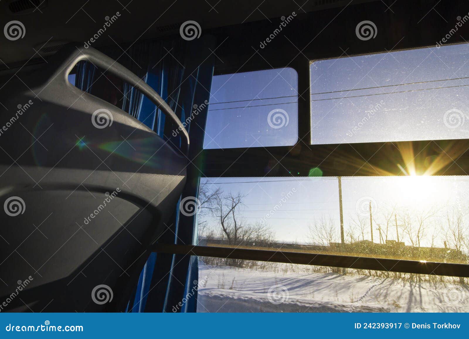 View from Inside the Bus Window through Dirty Glass Stock Image - Image ...