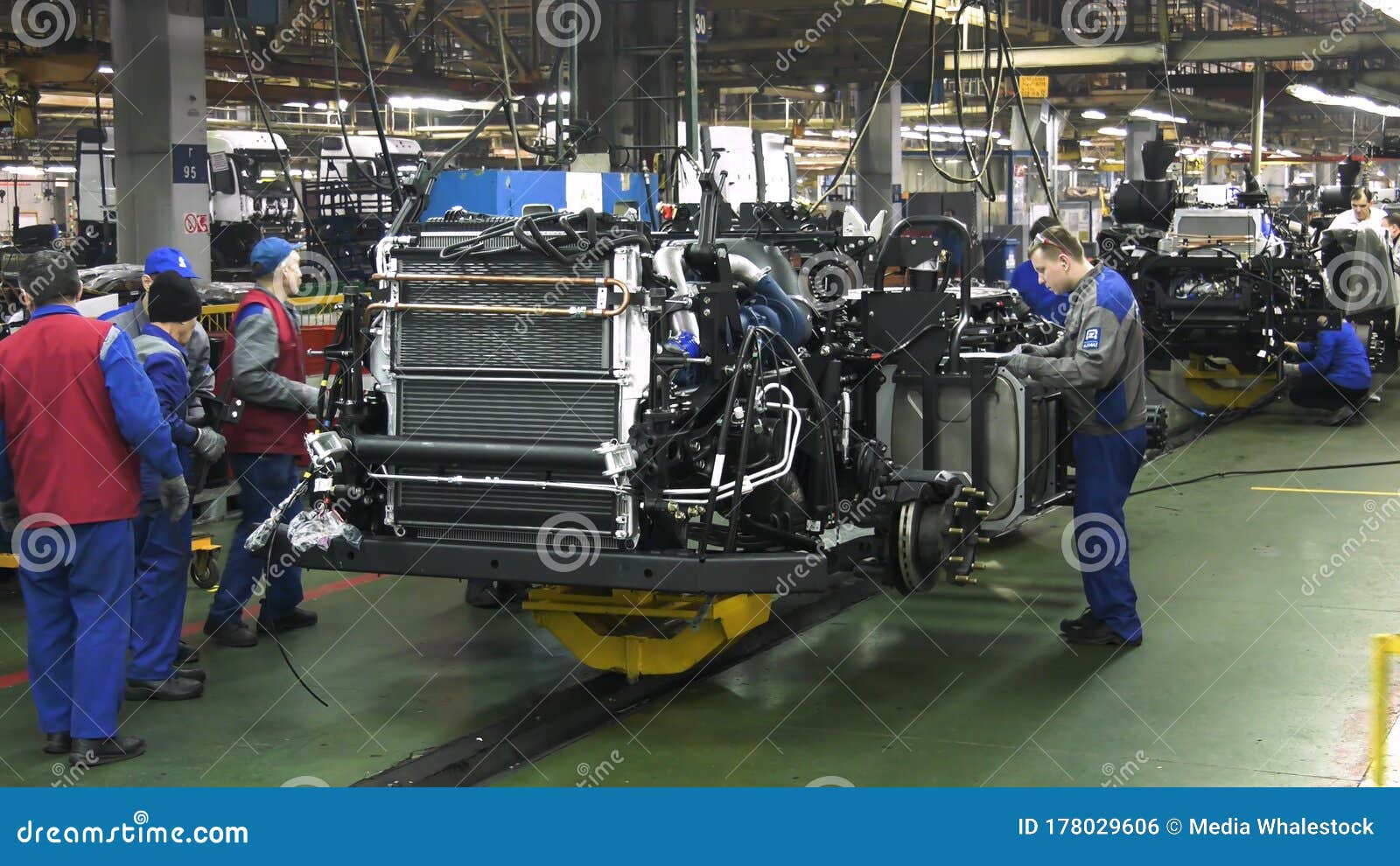 View Inside of the Car Assembling Plant and Workers at the Production ...