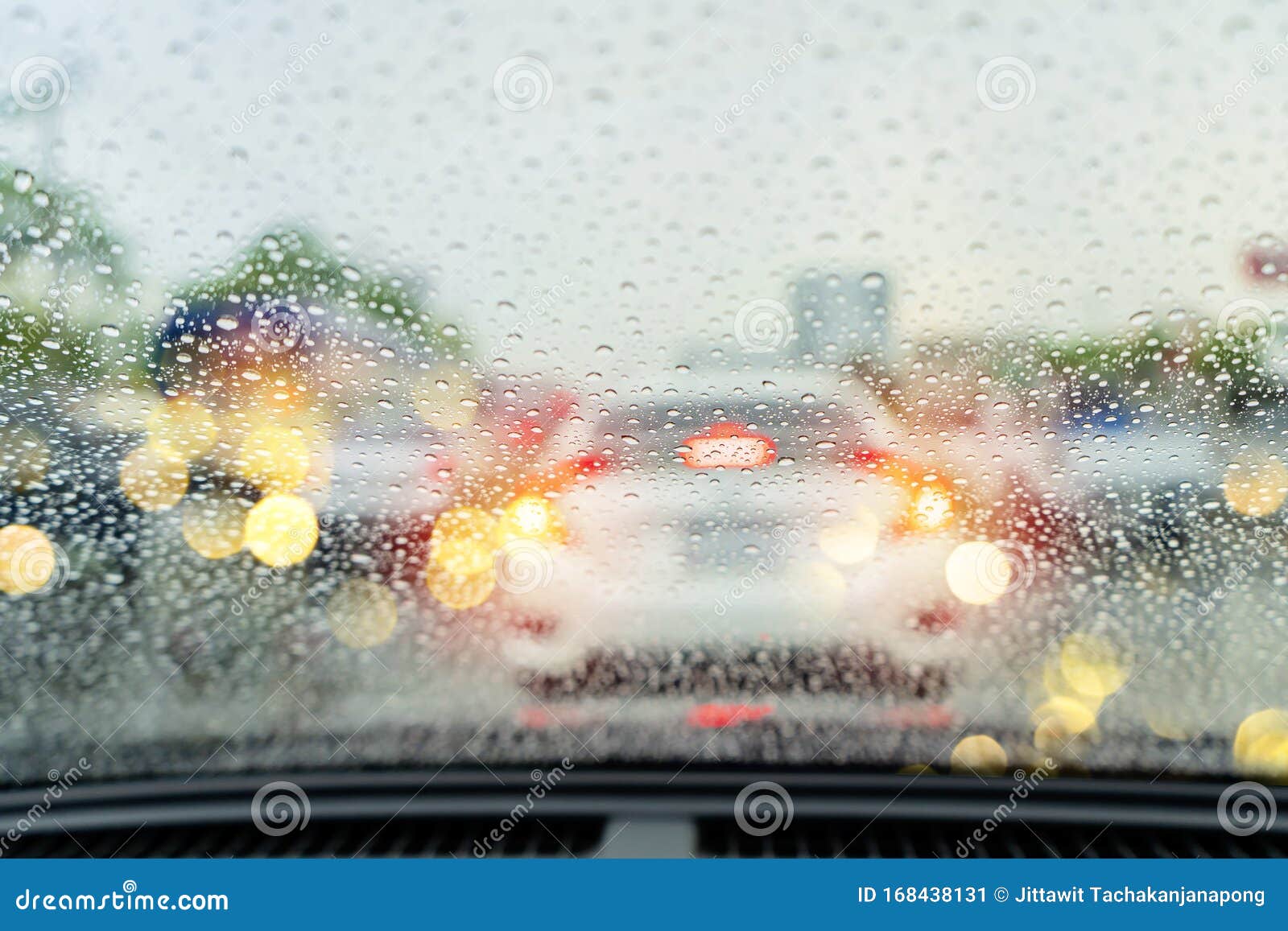 Windshield from at Rain Weather Stock Image - Image of motion, rain ...