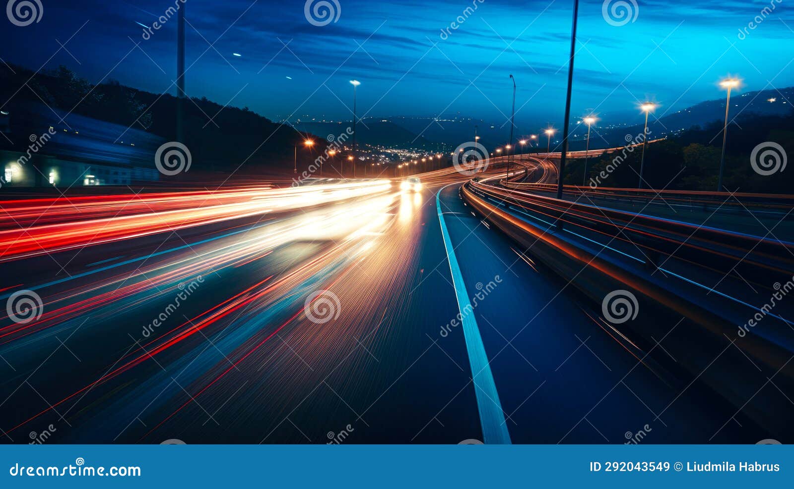 View from the Inside of a Car Moving Fast with High Speed Motion Blur ...