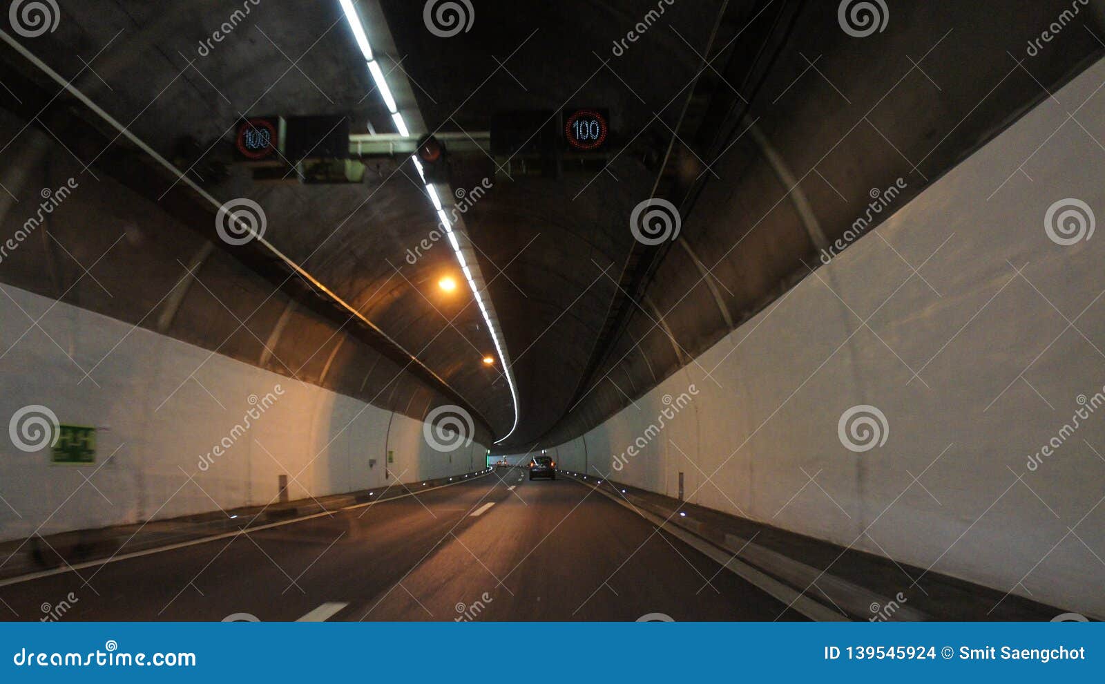 View from Inside Car and Road in Tunnel Stock Photo - Image of modern ...