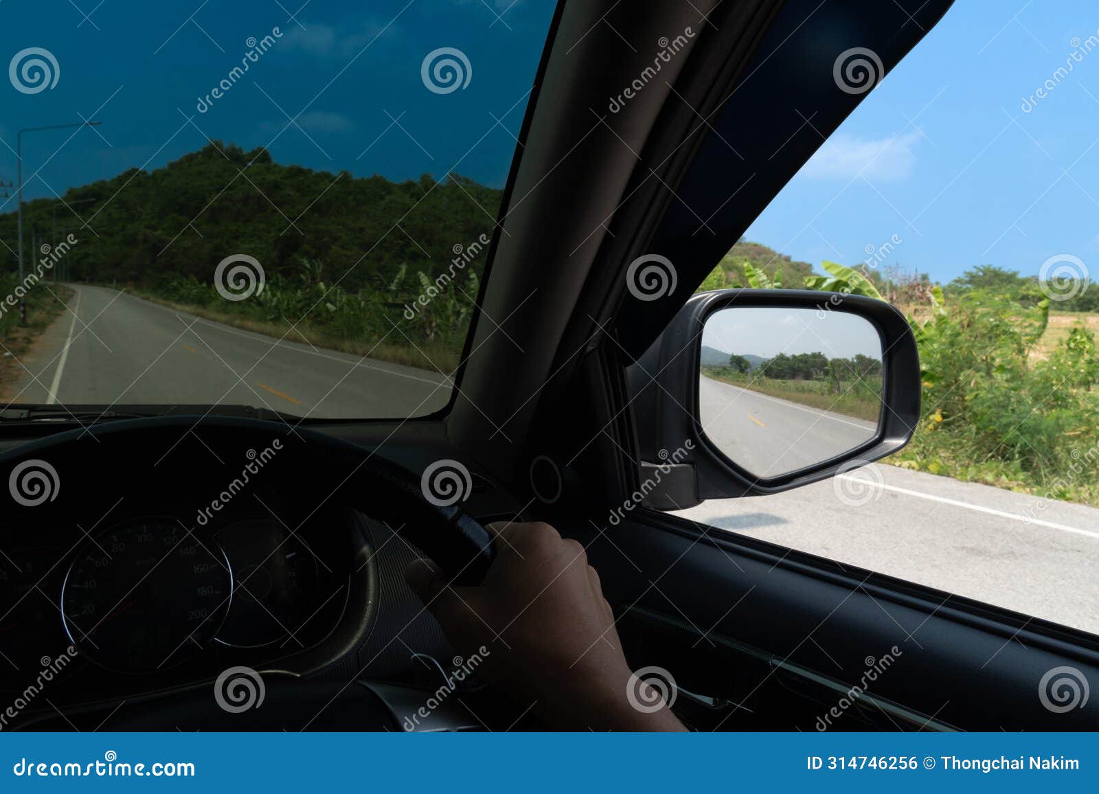 View from the Inside of a Car. View from the Driver S Seat Stock Photo ...