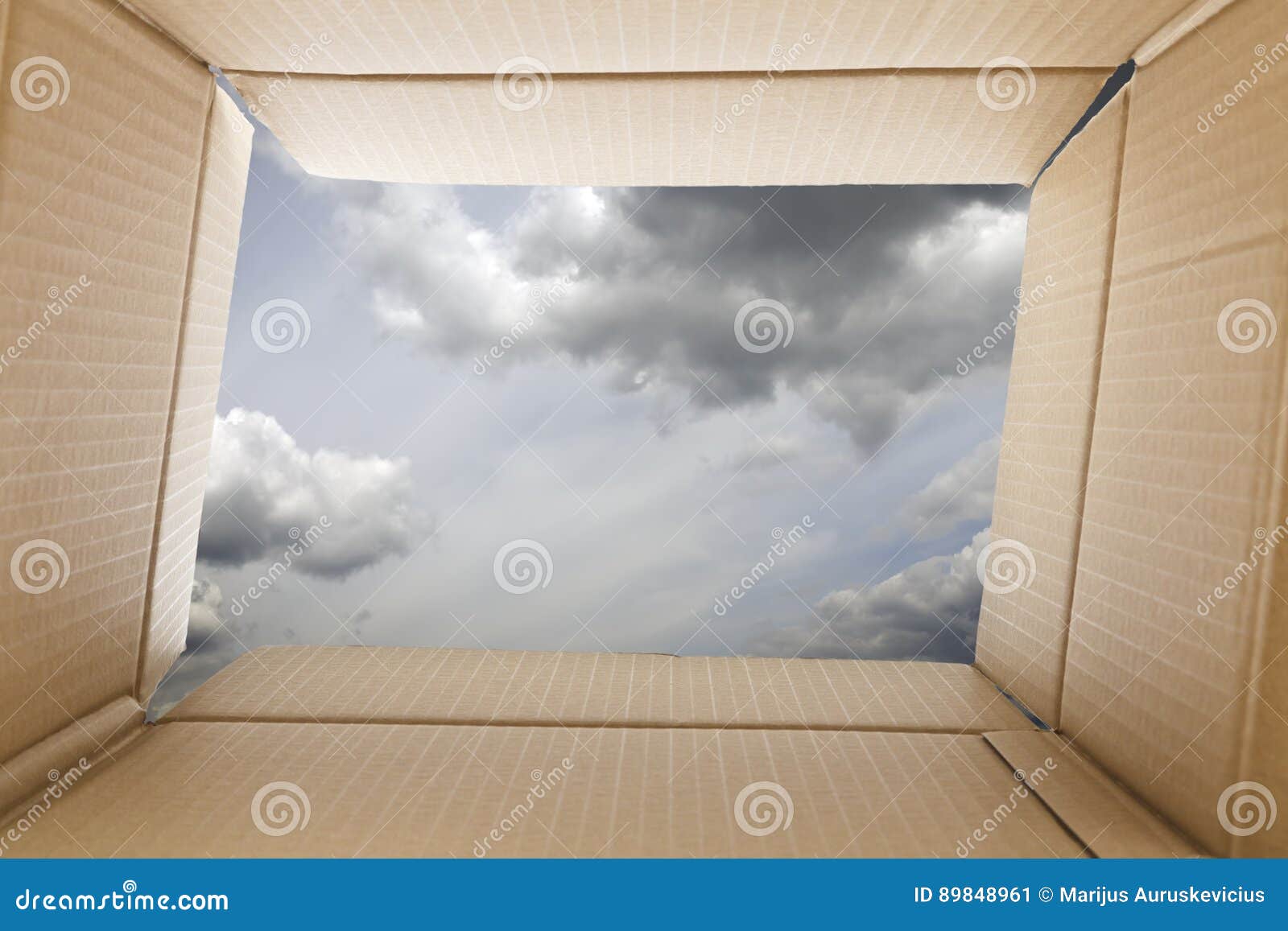 View from Inside a Cardboard Box Stock Image - Image of copyspace ...