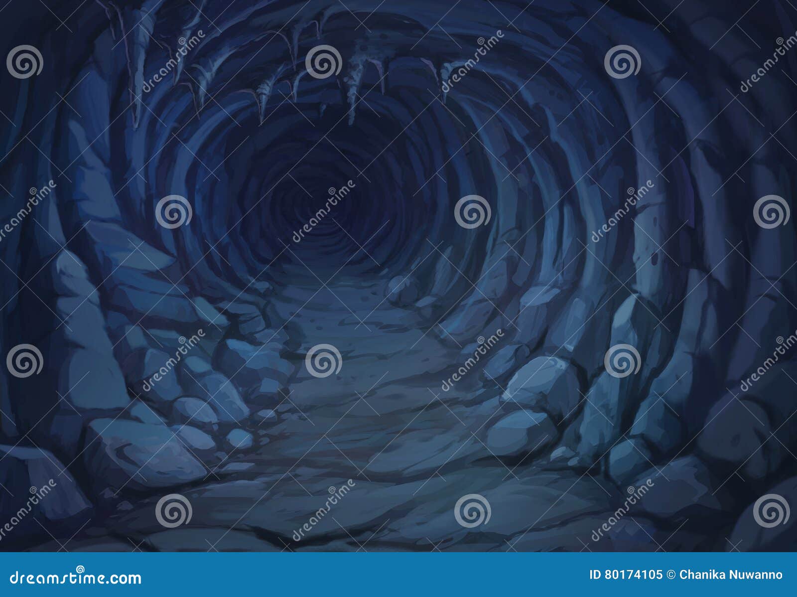 View from the Inside of the Cave Stock Illustration - Illustration of ...
