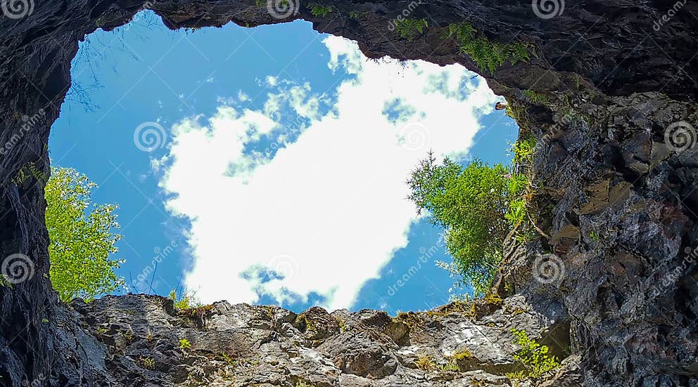 View from Inside a Cave Looking Out Stock Photo - Image of dark ...