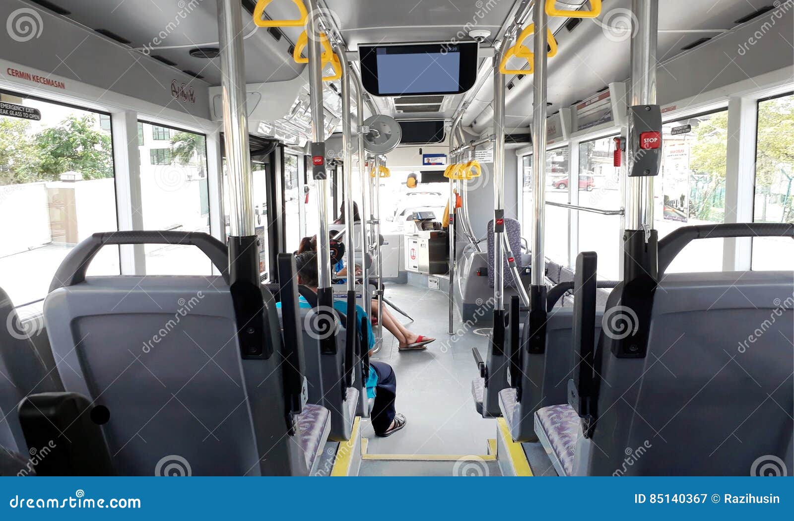 View from Inside of the City Bus Stock Image - Image of commuter ...