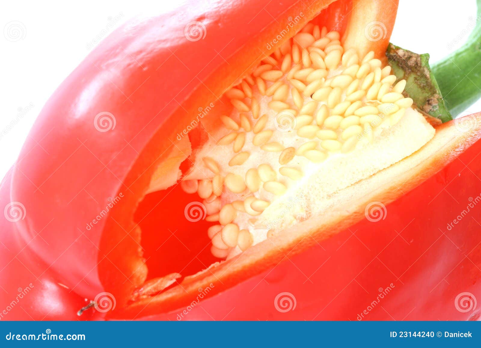 View of Inside of a Cut Red Pepper Stock Photo - Image of vegetable ...