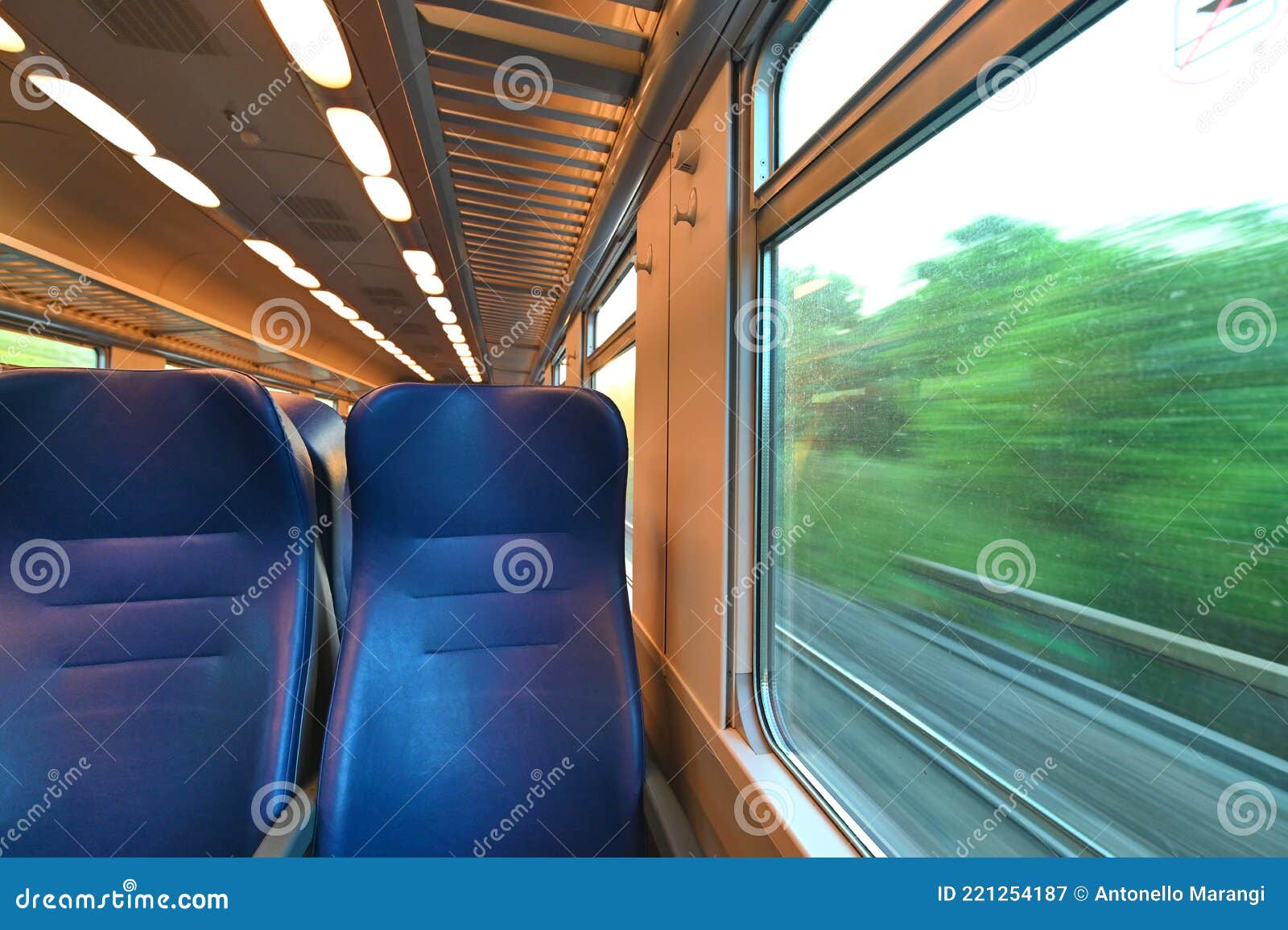 View from Inside of Deserted Moving Train Stock Image - Image of moving ...