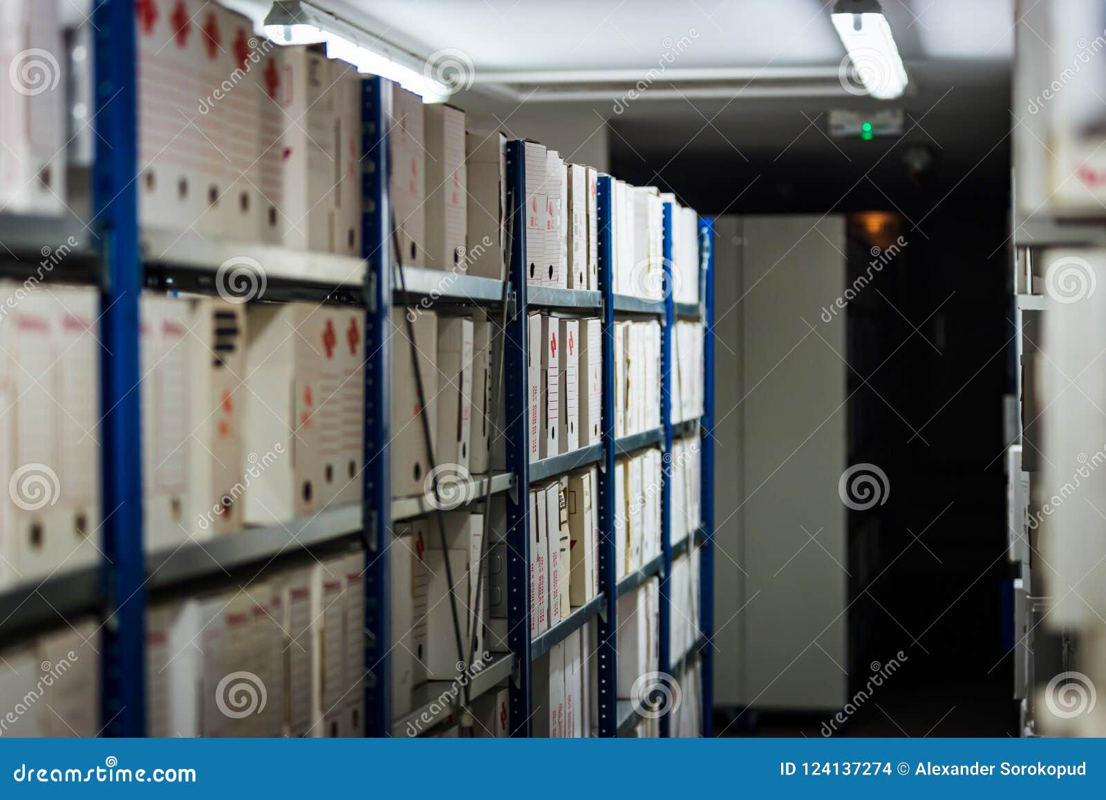 View Inside the Documents Archive, Perspective View Stock Photo - Image ...