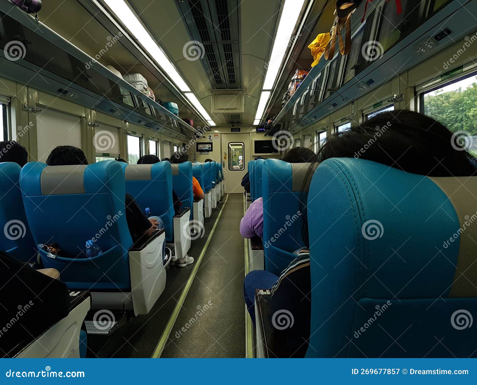 View Inside Executive Class Trains in Indonesia Stock Image - Image of ...