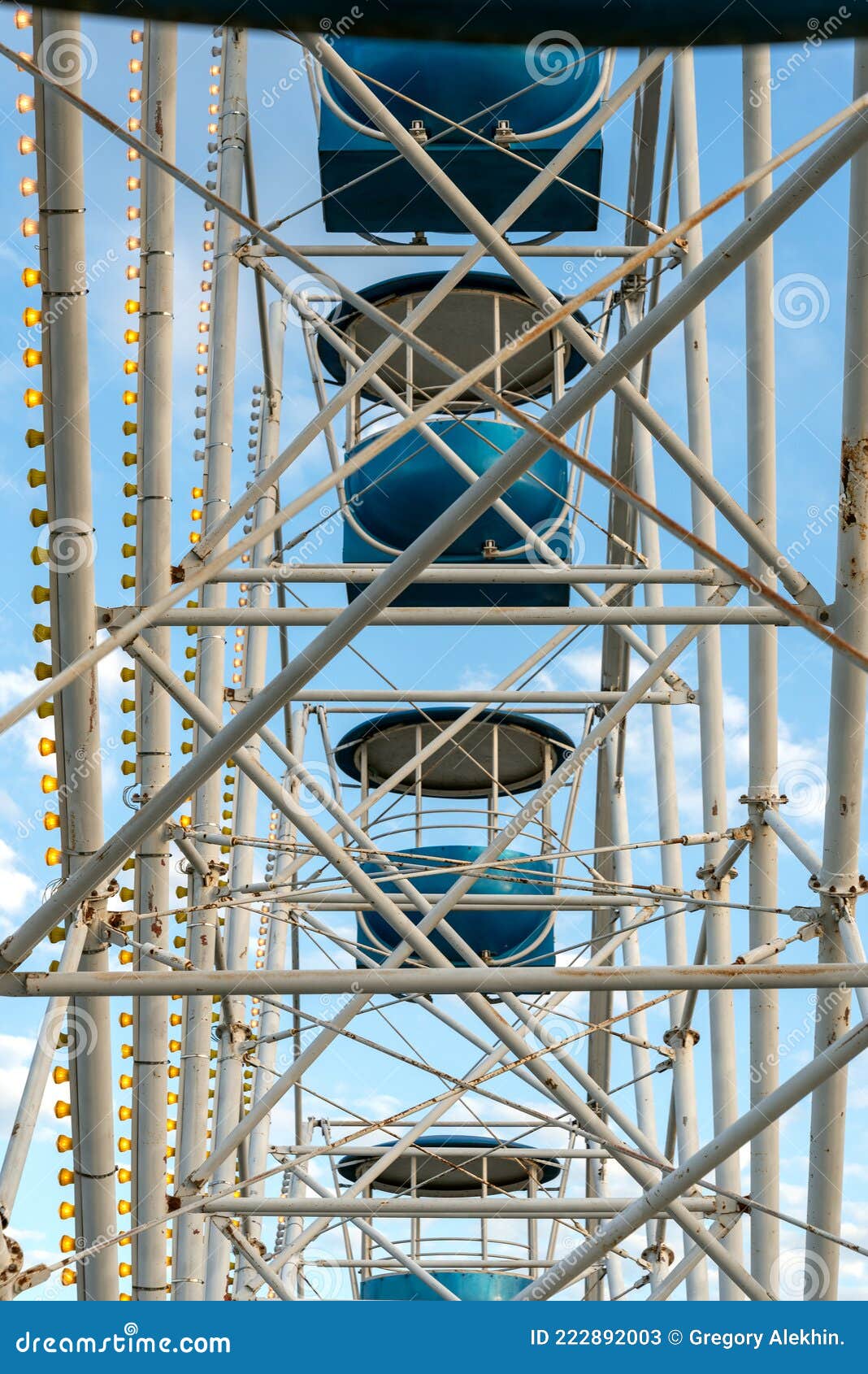 View of Inside of Ferris Wheel View of the Structure with Cabins Stock ...