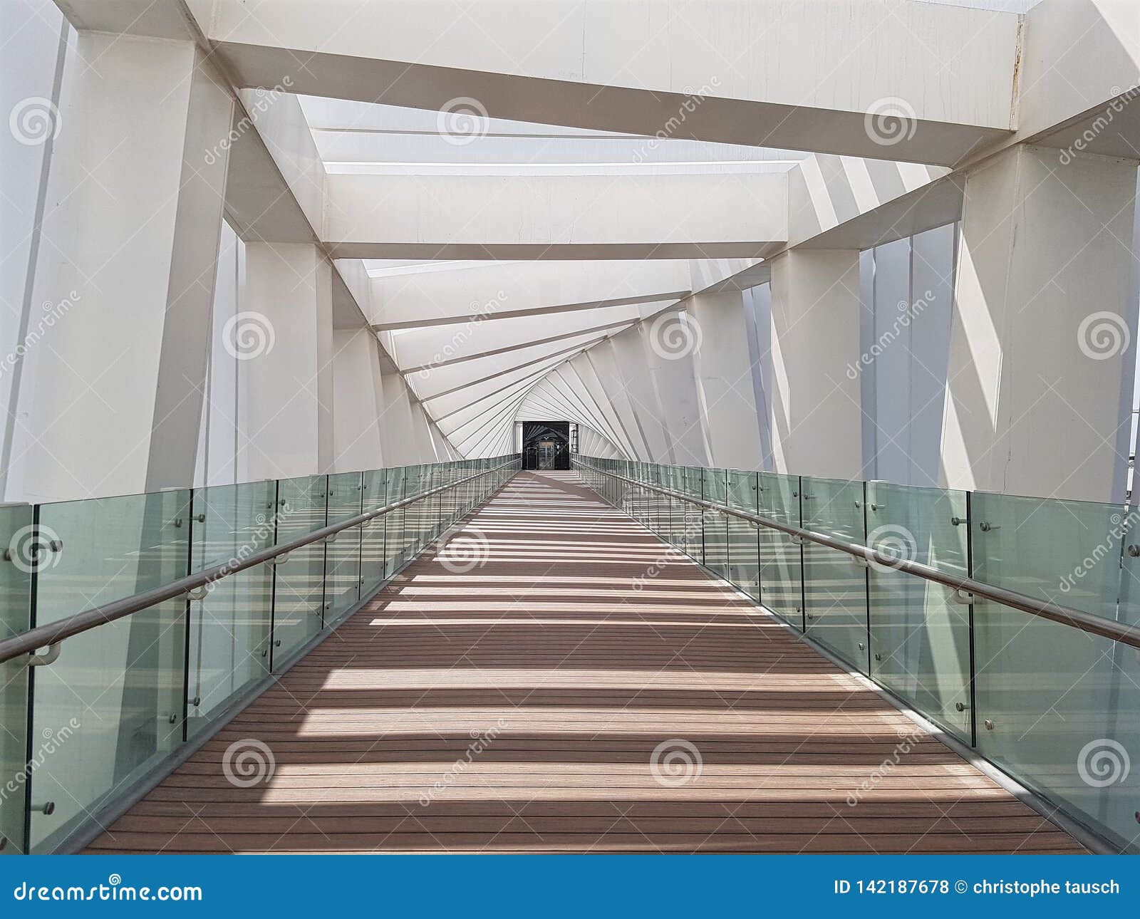 View from Inside a Footbridge with a Very Specific Design a Twisted ...