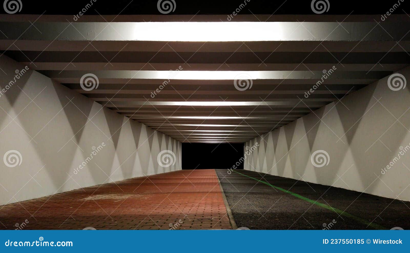 View of the Inside of an Illuminated Tunnel Stock Image - Image of view ...