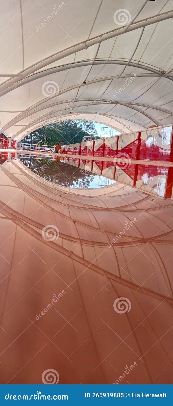 The View Inside the Lakeside Dome with Reflection Water Stock Image ...