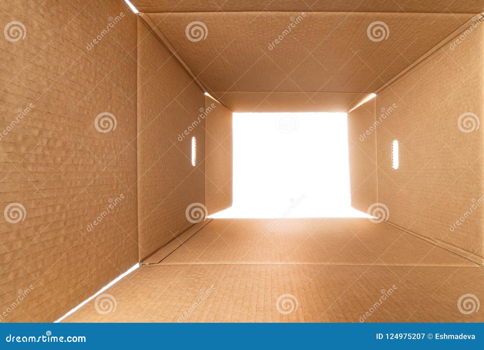 View from Inside a Large Rough Cardboard Box Stock Image - Image of ...