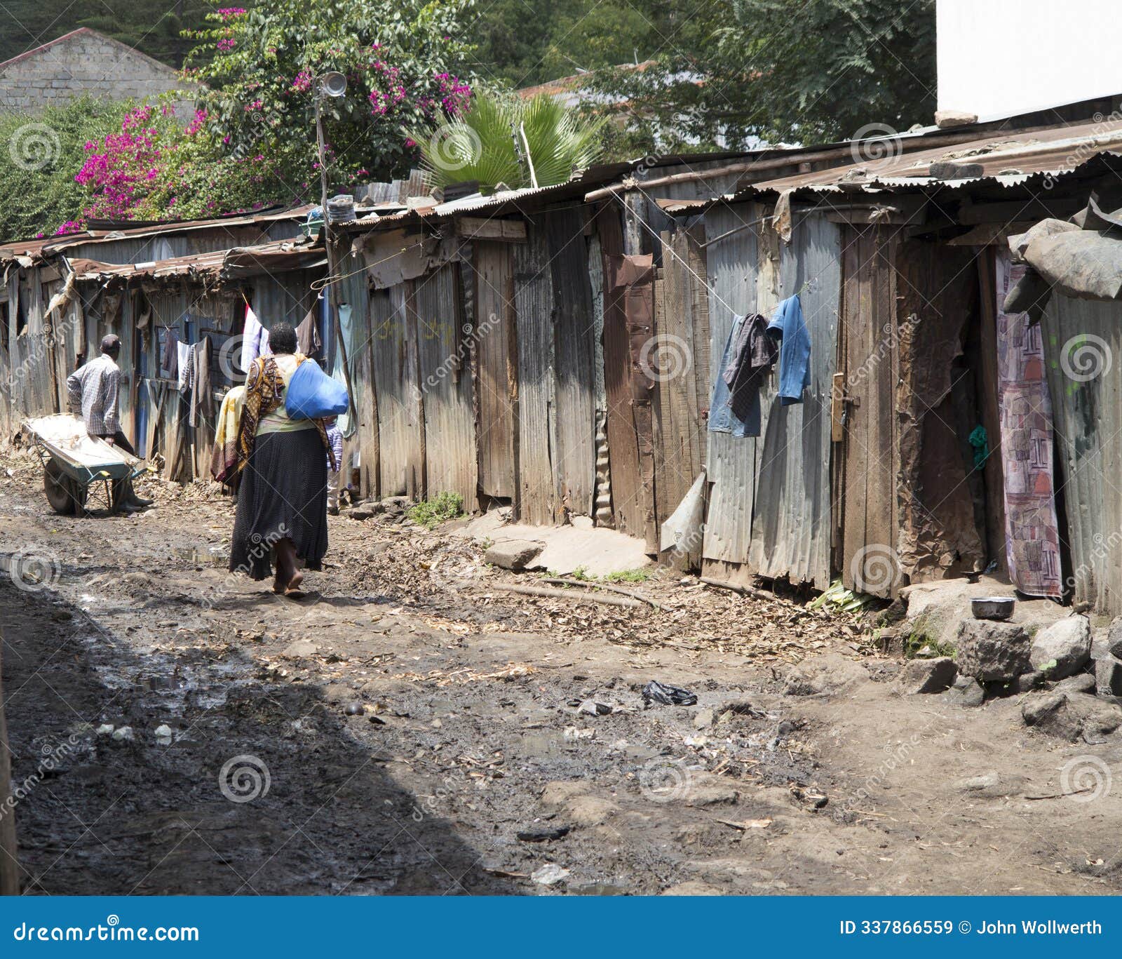 A View Inside the Massive Urban Slum of Kibera in Nairobi, Kenya ...