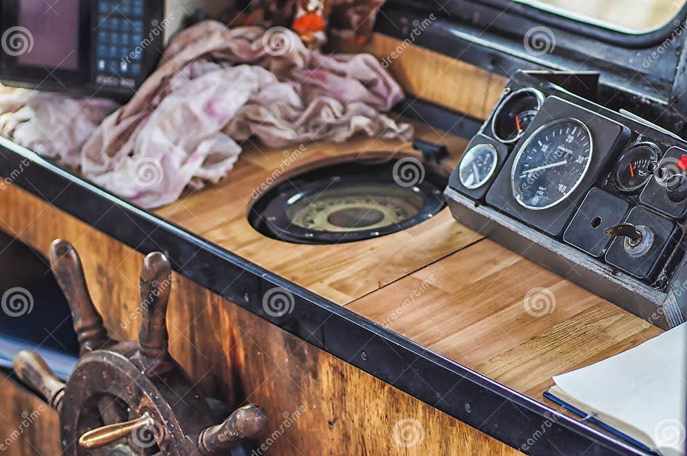 View from Inside of the Old Boat Stock Photo - Image of ship, radio ...