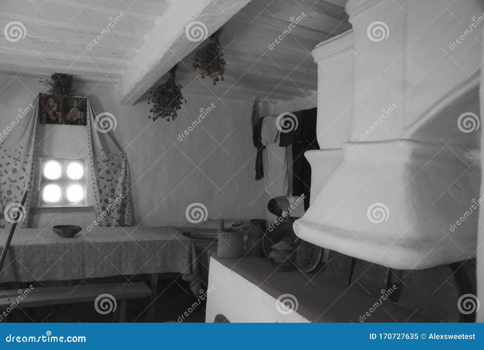 View inside an old hut stock image. Image of antique - 170727635