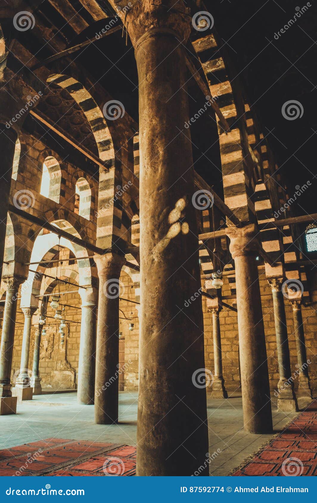 View inside old mosque stock photo. Image of construction - 87592774