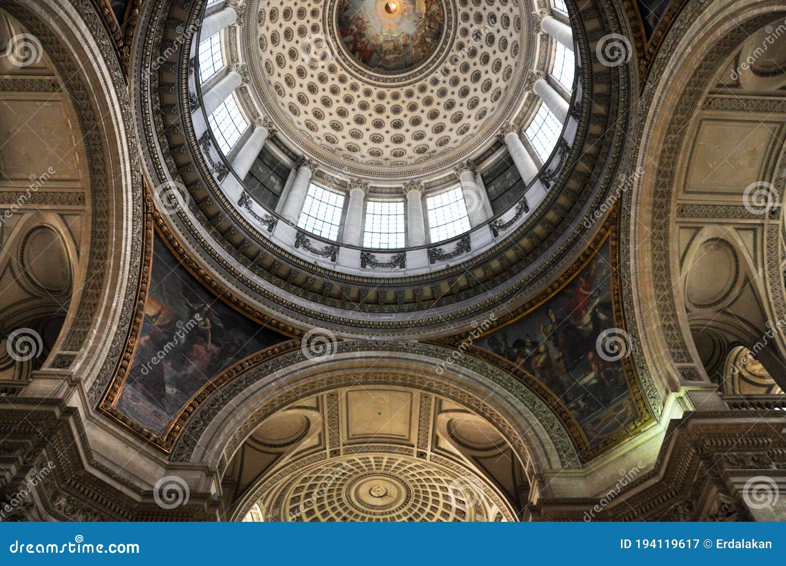 PANTHEON, PARIS, FRANCE - JULY 17, 2010: a View from Inside the ...
