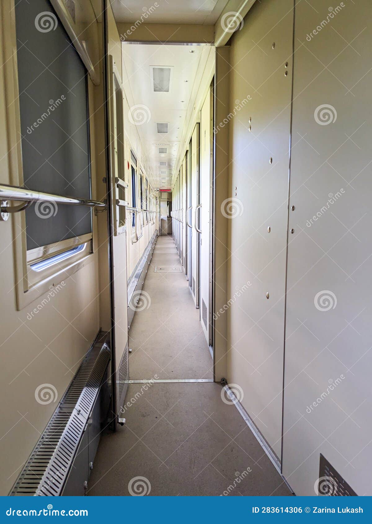 View from Inside the Passenger Car of the Train with a Compartment ...