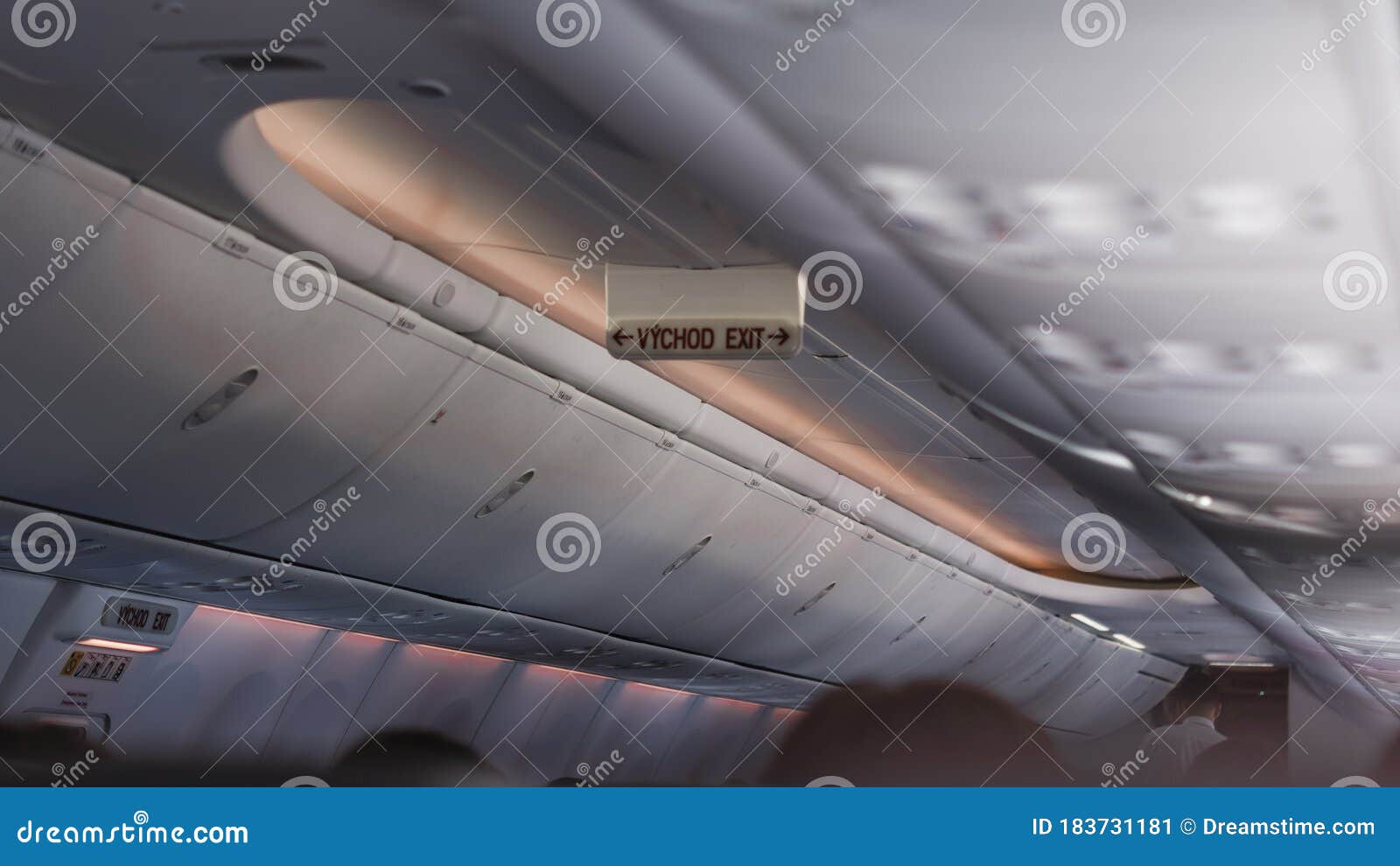 View Inside a Passenger Plane during a Normal Flight Stock Image ...