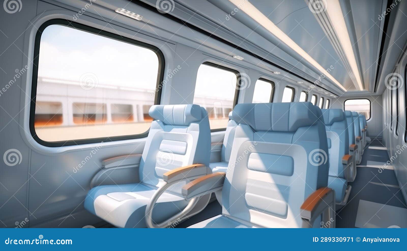 A View of the Inside of a Passenger Train. Stock Image - Image of view ...