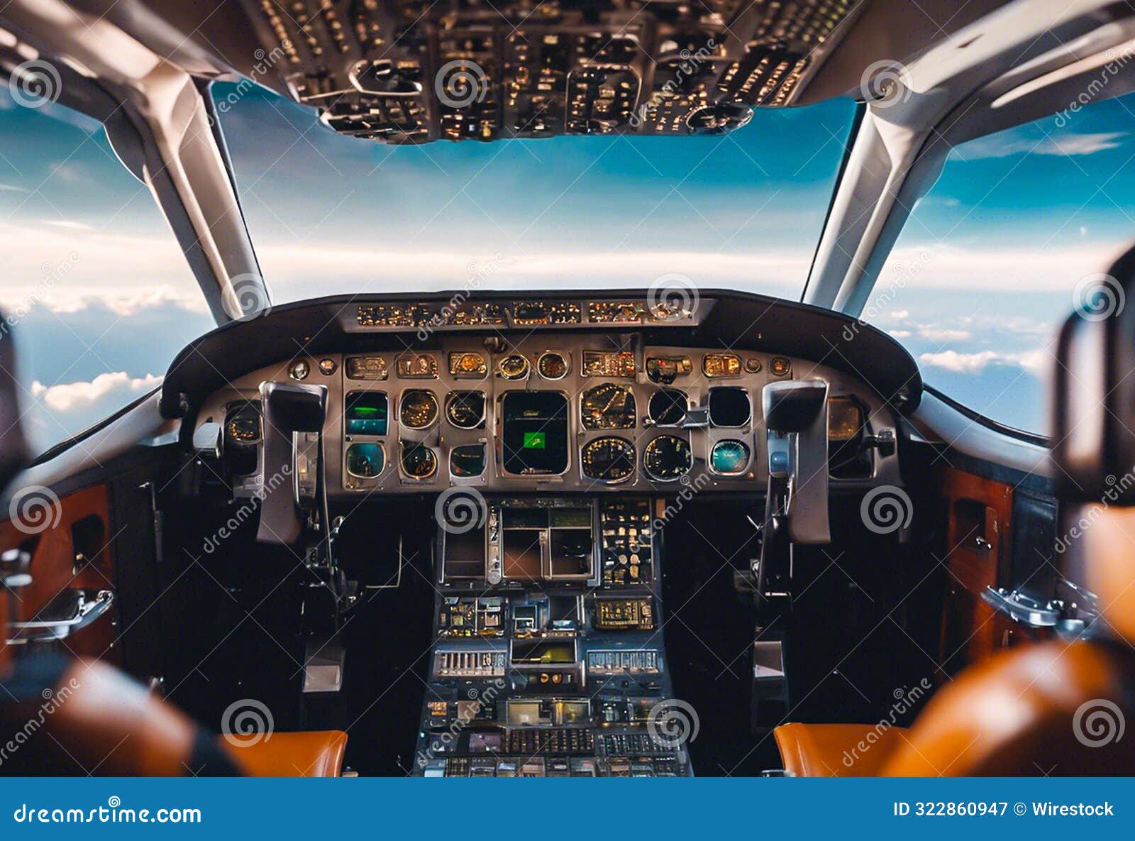 A View from the Inside of a Plane S Cockpit Stock Image - Image of ...