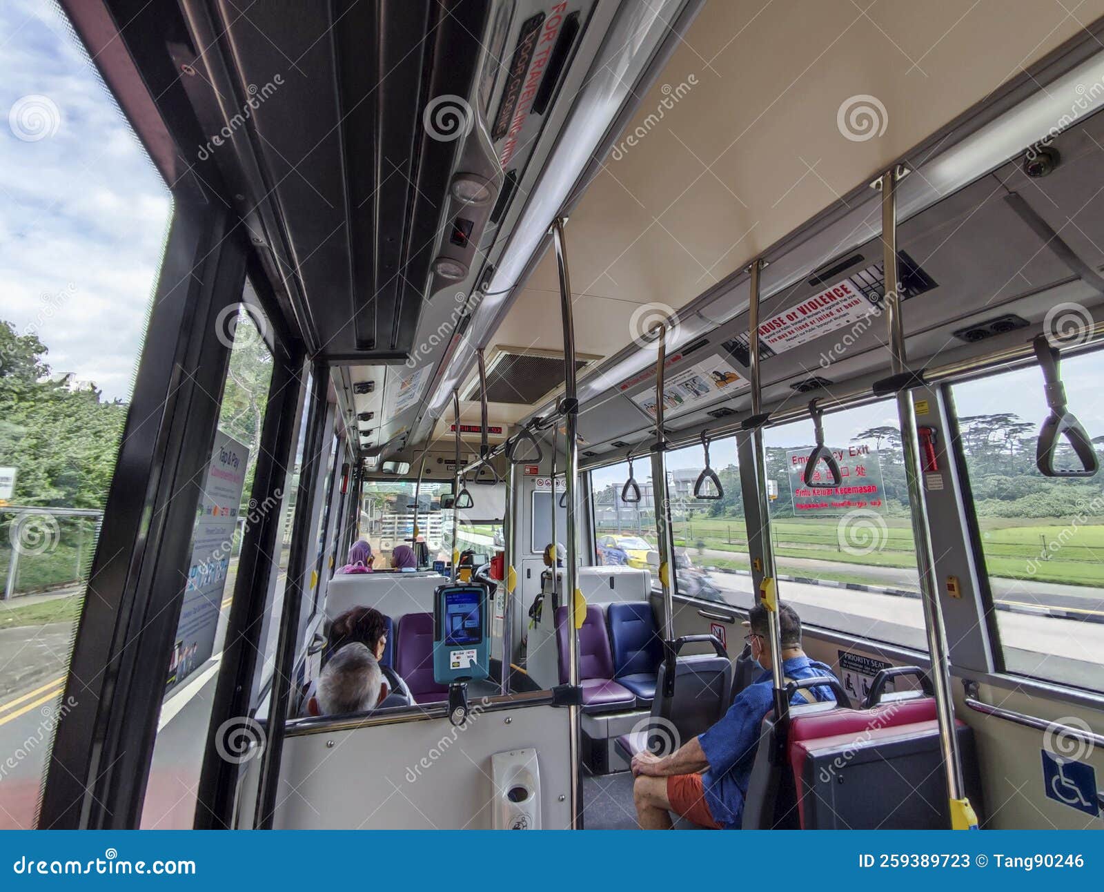 View of Inside of Public Bus in Singapore Editorial Stock Photo - Image ...