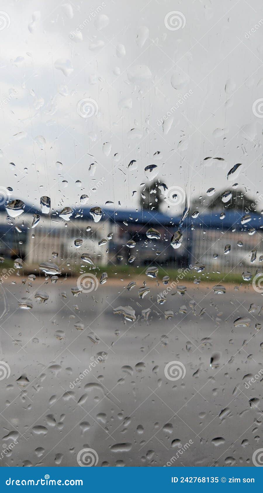 View from Inside with Raindrops on Window Stock Image - Image of ...