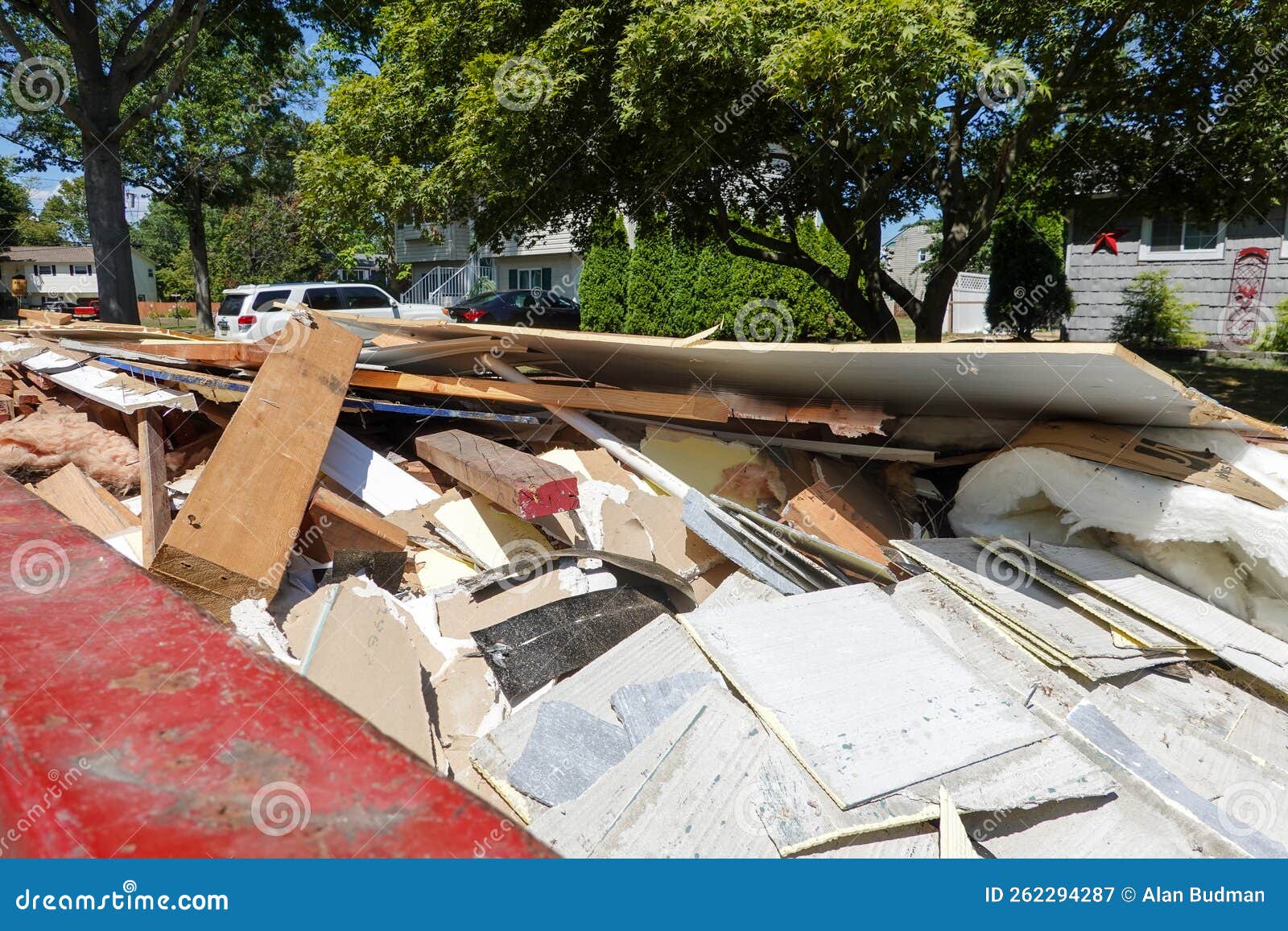View of the Inside of a Red Dumpster Full of Building Debris Editorial ...