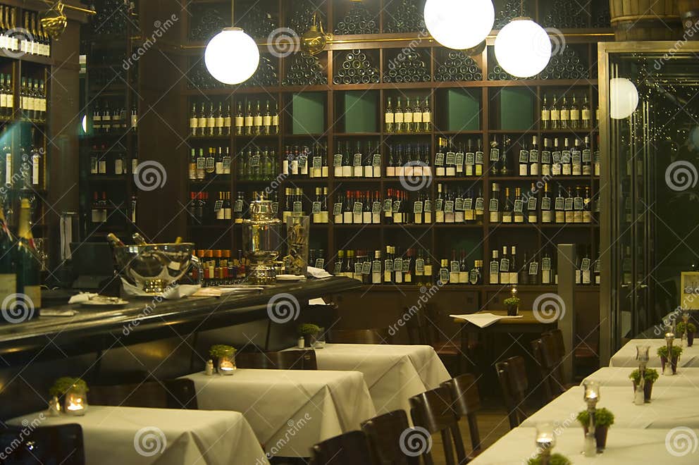 View inside restaurant stock image. Image of night, located - 12687927