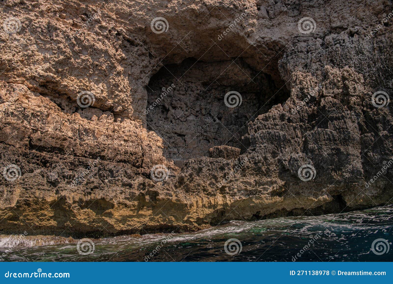 View Inside the Rocks on the Island of Gozo - Malta Stock Photo - Image ...