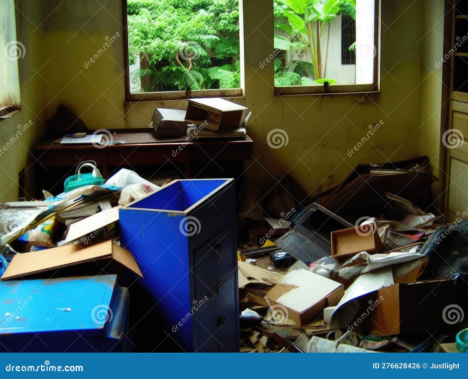 A View Inside a Squalid Room Devoid of Furniture and Basic Amenities ...