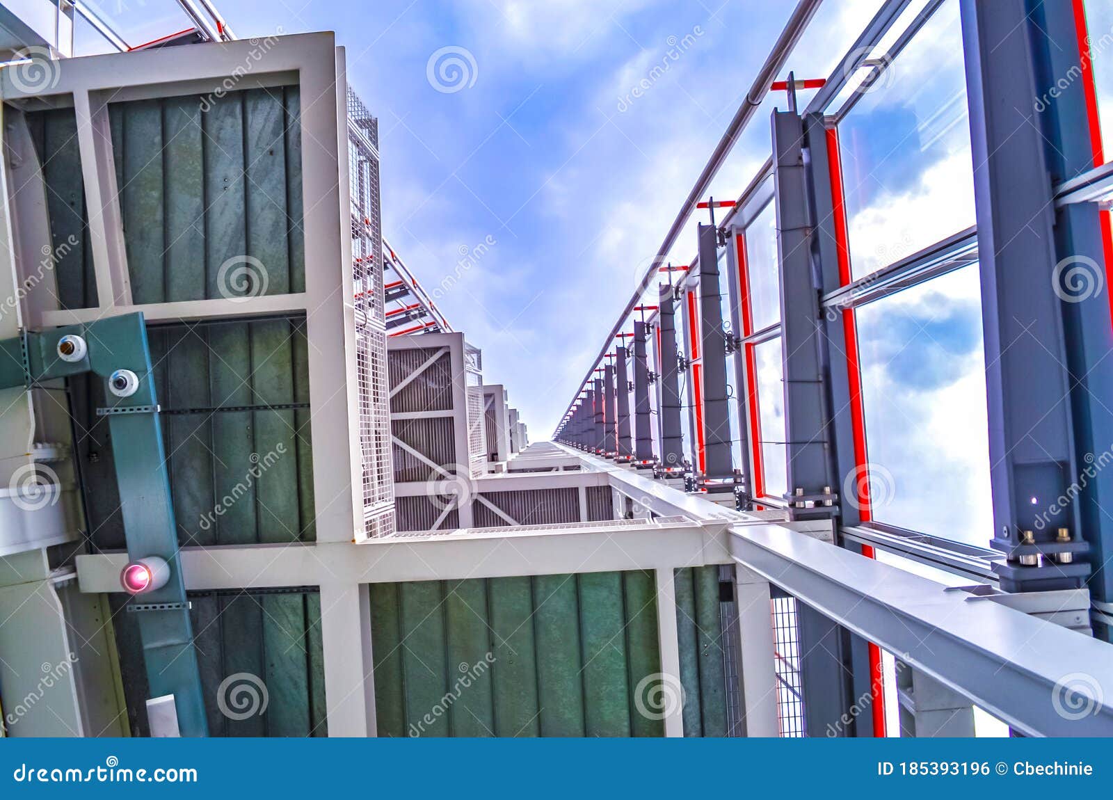View Inside a Steel Structure of a Skyscraper, Which Holds the Glass ...