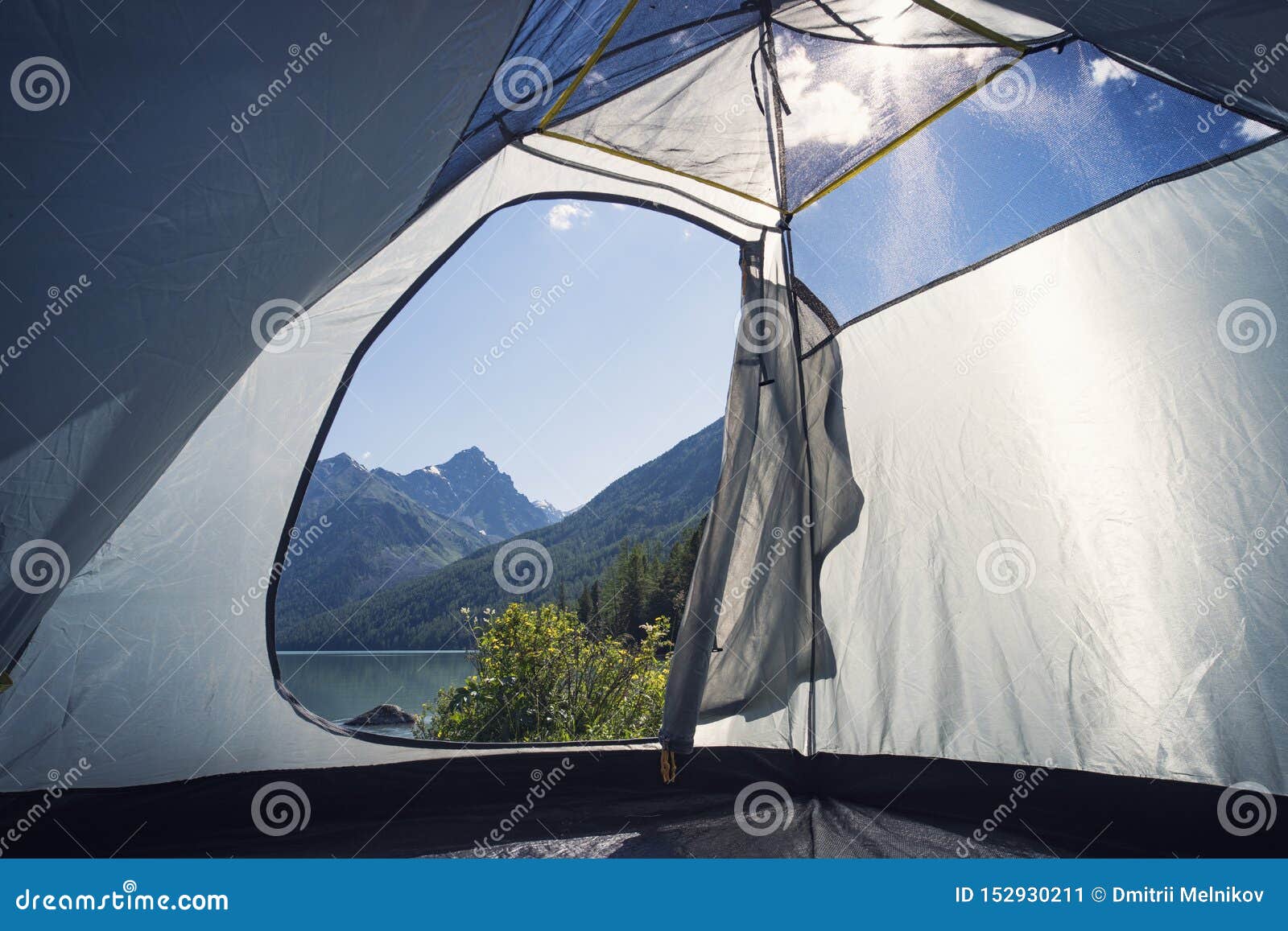View from the Inside of the Tent Outside the Tent Stock Image - Image ...