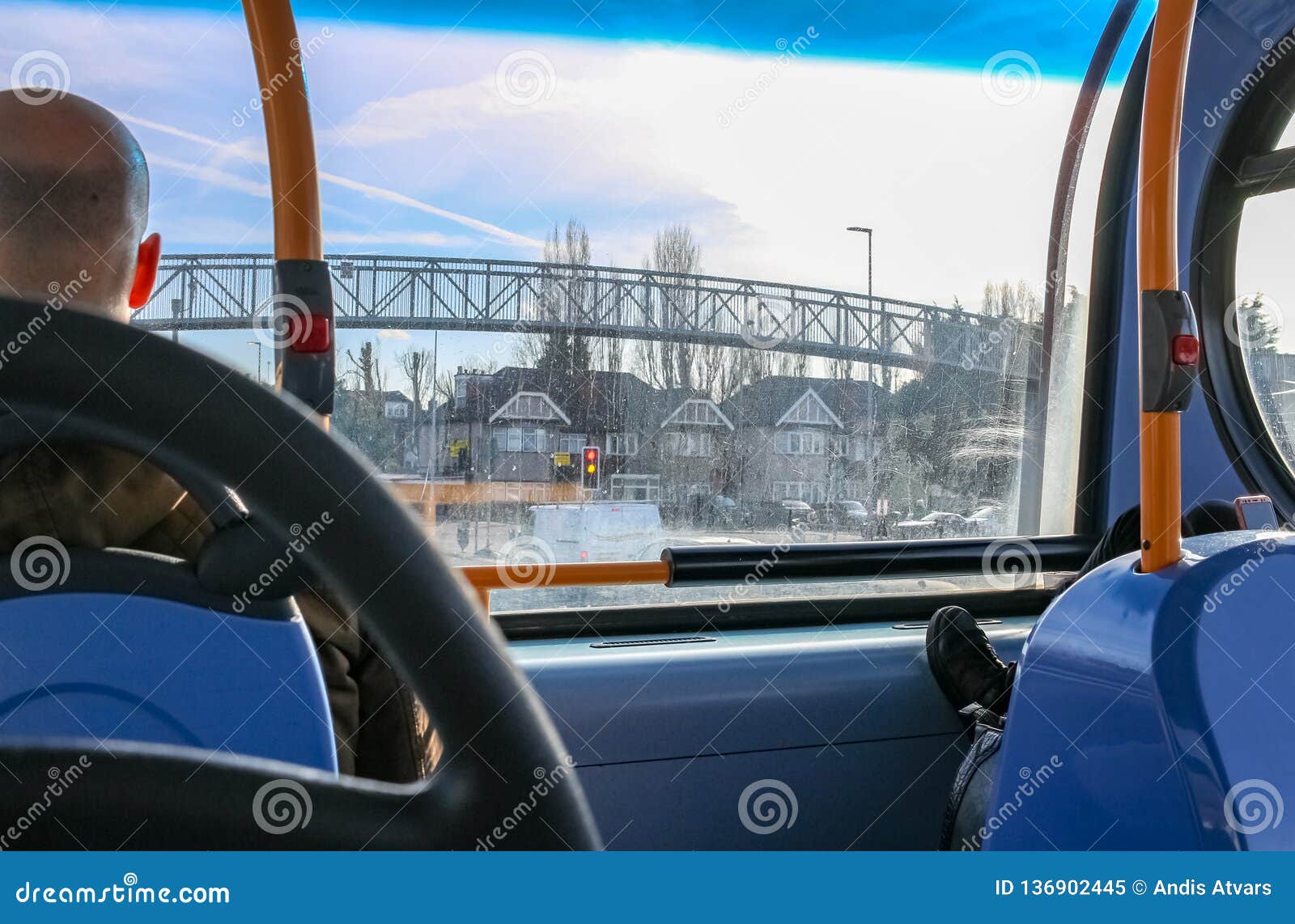 View from Inside To Street through the Bus Window Stock Image - Image ...