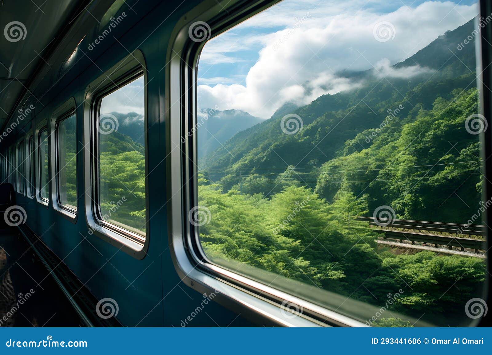 A View from Inside a Train Looking Out the Window.Window View from ...
