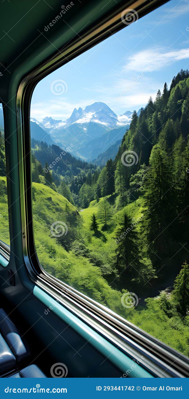 A View from Inside a Train Looking Out the Window.Window View from ...