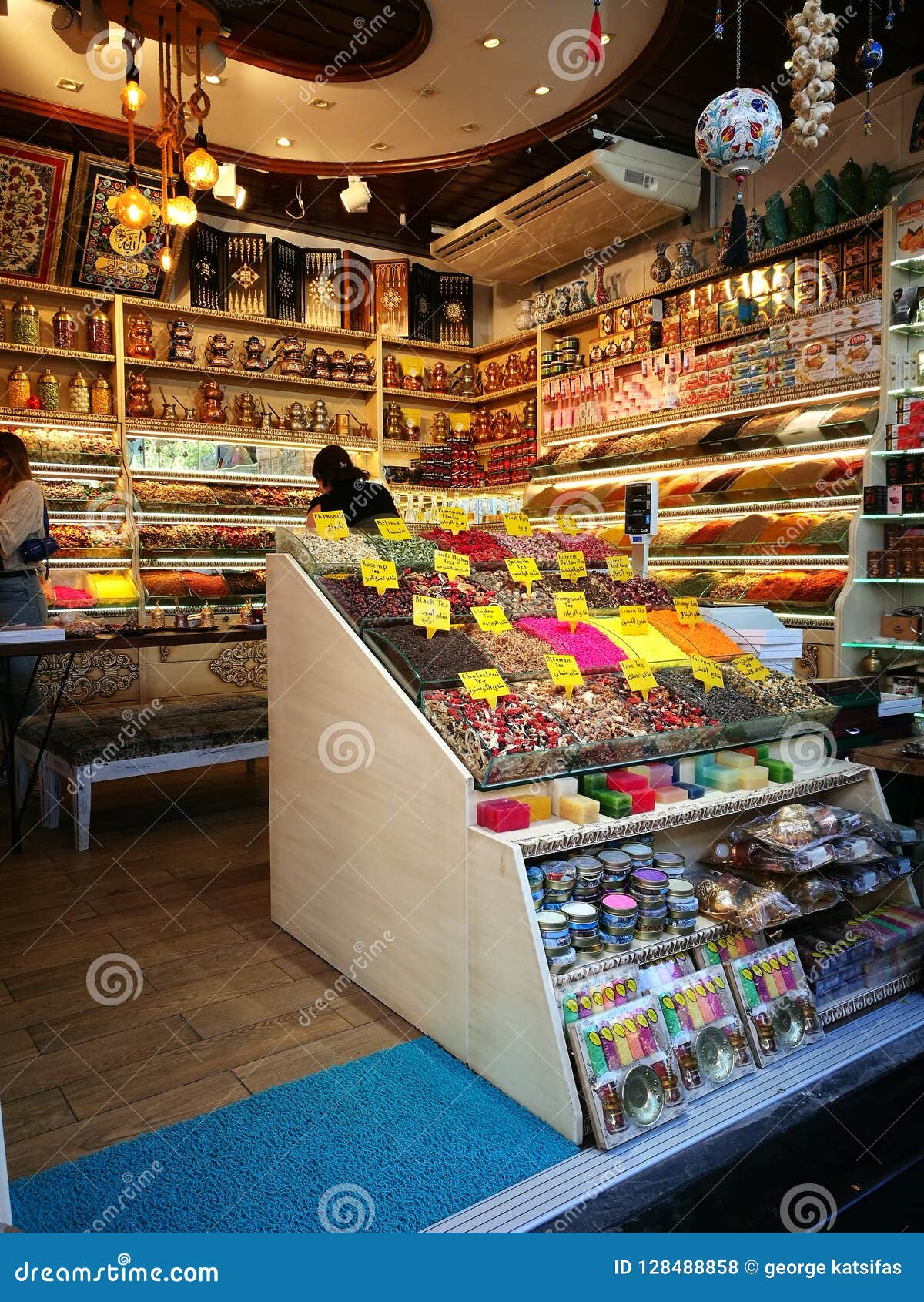 Shop with spices editorial stock photo. Image of spices - 128488858
