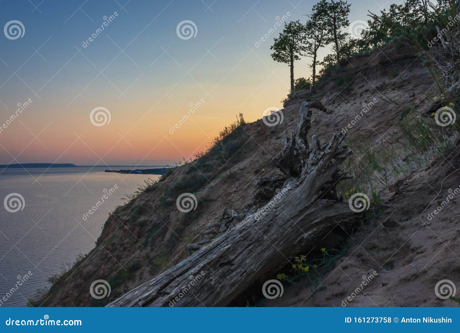Cliff at sunset stock photo. Image of beautiful, scenic - 161273758