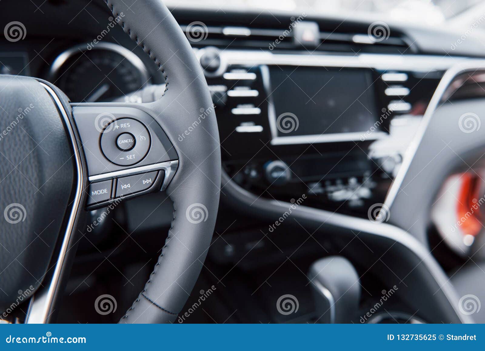 View of the Interior of a Modern Automobile Showing the Dashboard Stock ...