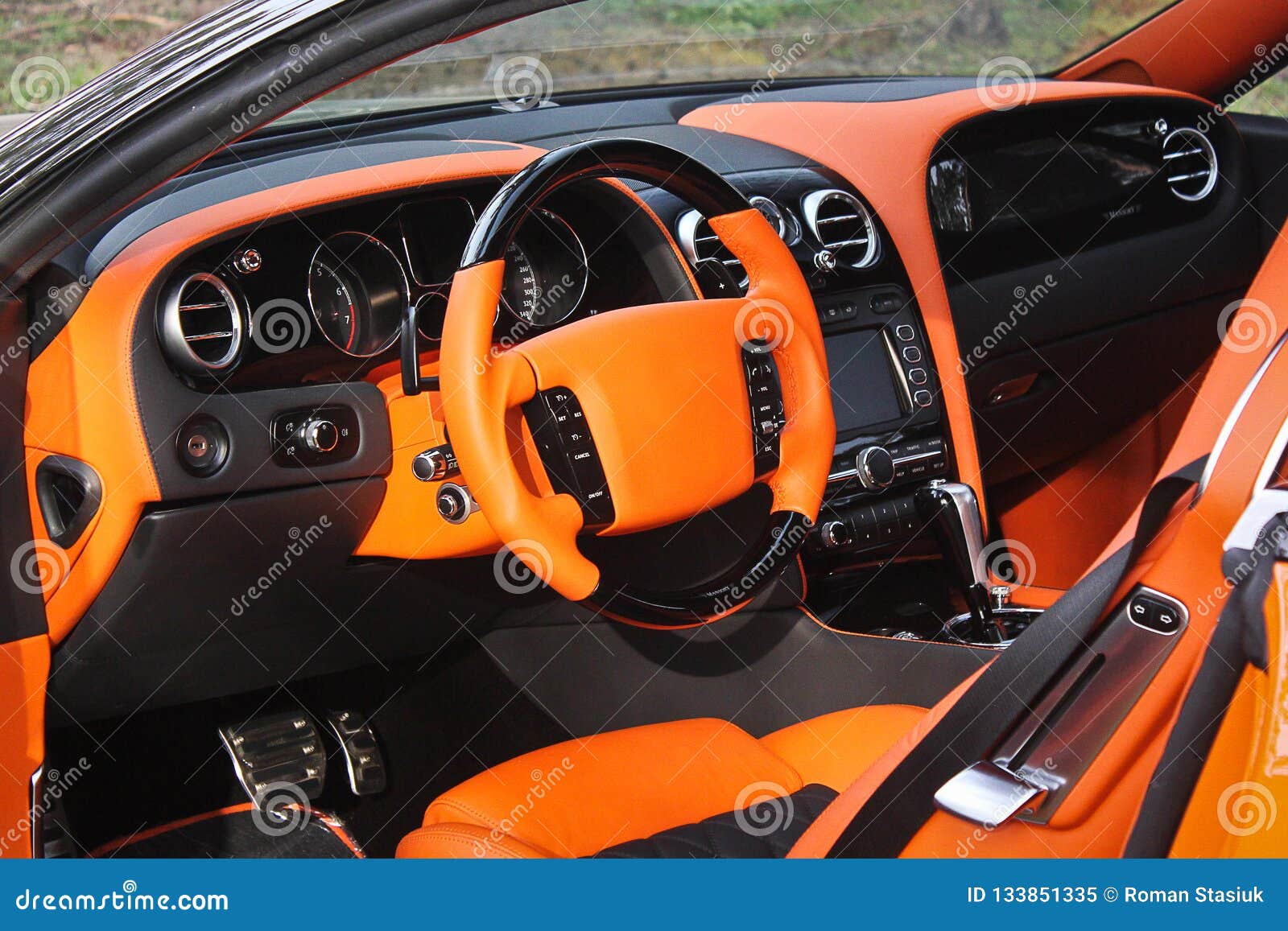 View of the Interior of a Modern Automobile Showing the Dashboard Stock ...