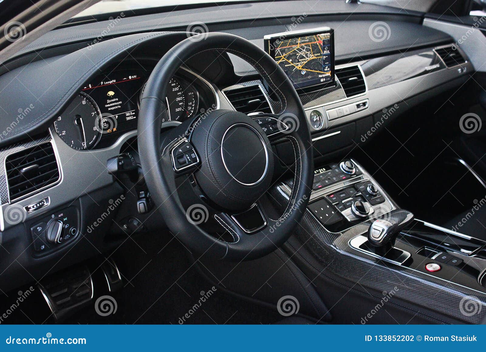 View of the Interior of a Modern Automobile Showing the Dashboard Stock ...