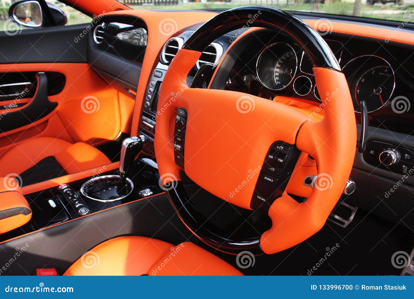 View of the Interior of a Modern Automobile Showing the Dashboard Stock ...