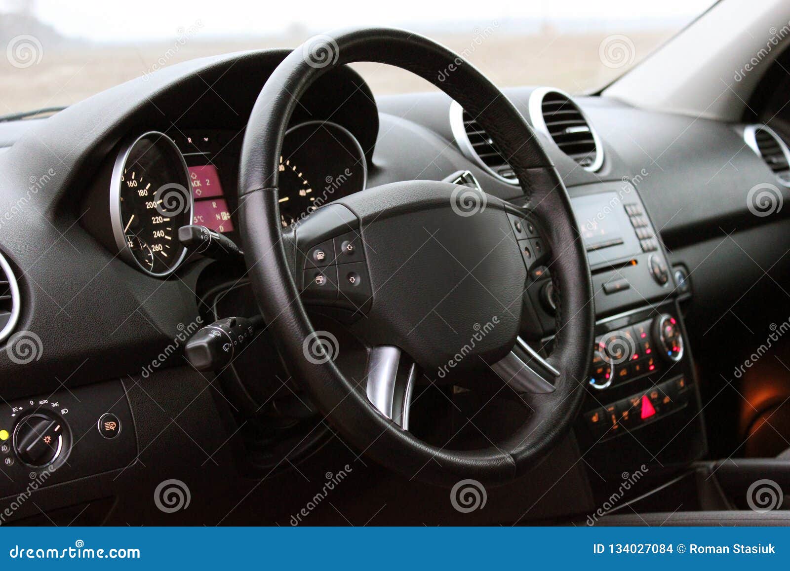 View of the Interior of a Modern Automobile Showing the Dashboard Stock ...