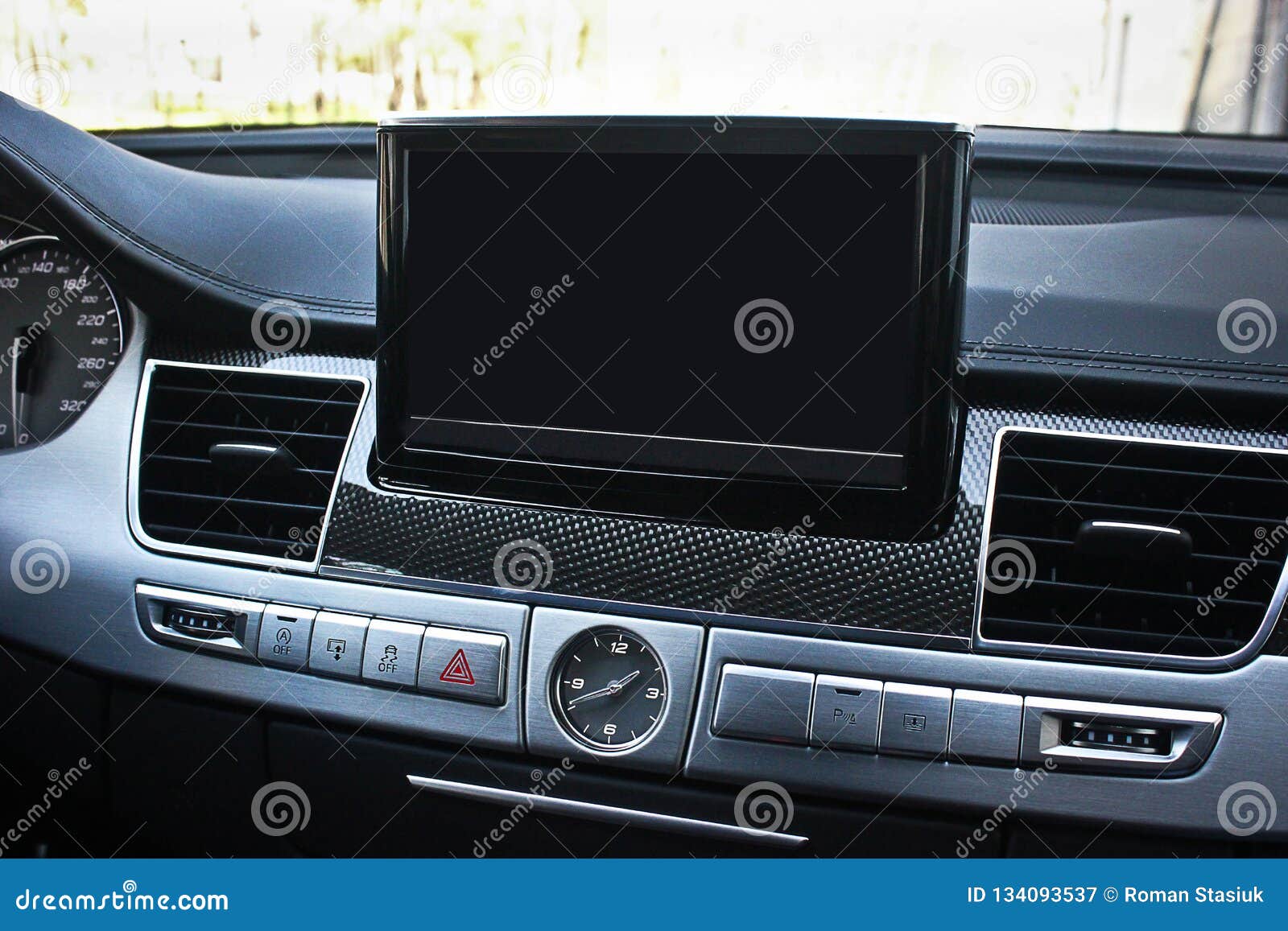 View of the Interior of a Modern Automobile Showing the Dashboard Stock ...
