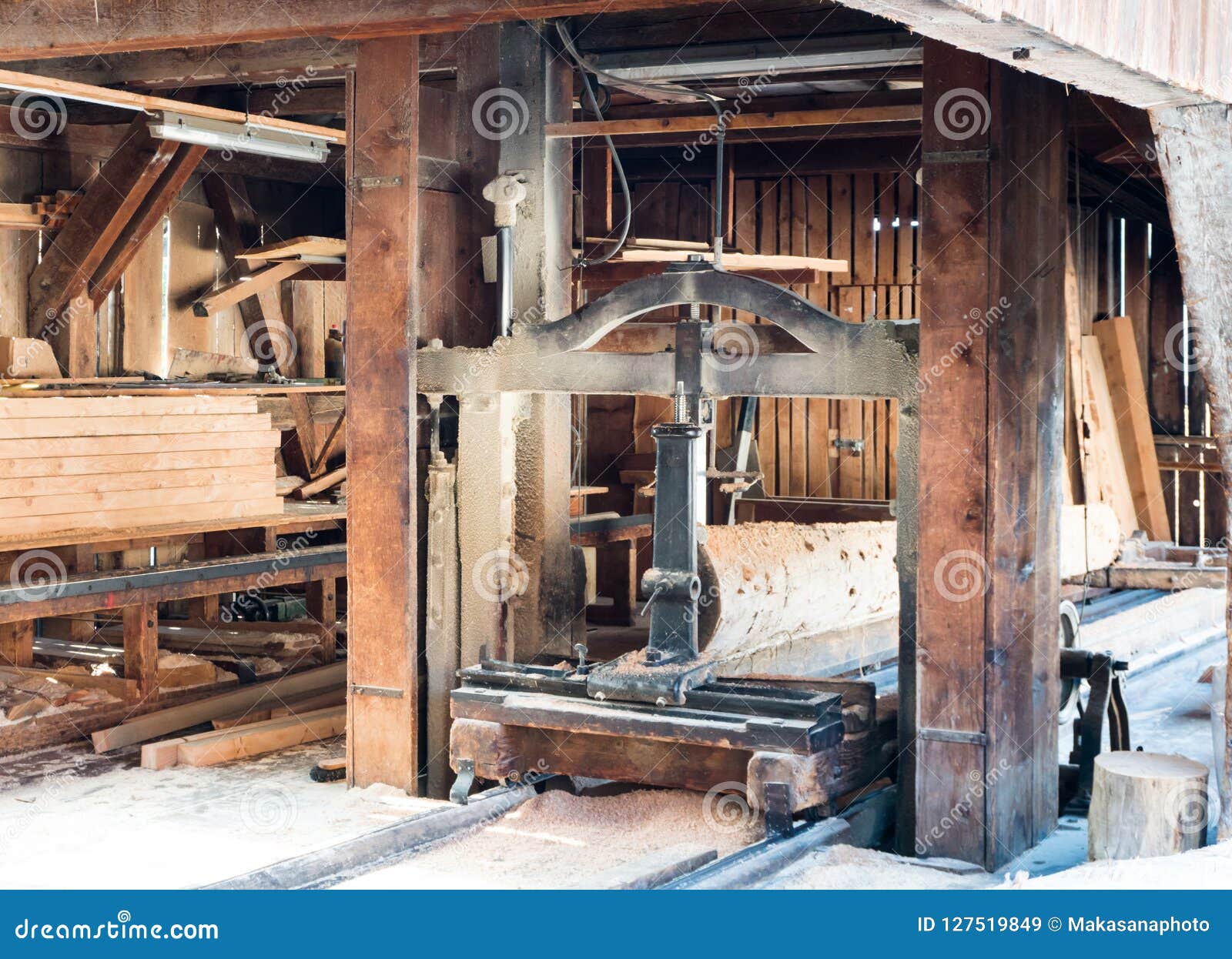 View of an Traditional Old Saw Mill with Old Machines and Tools Stock ...