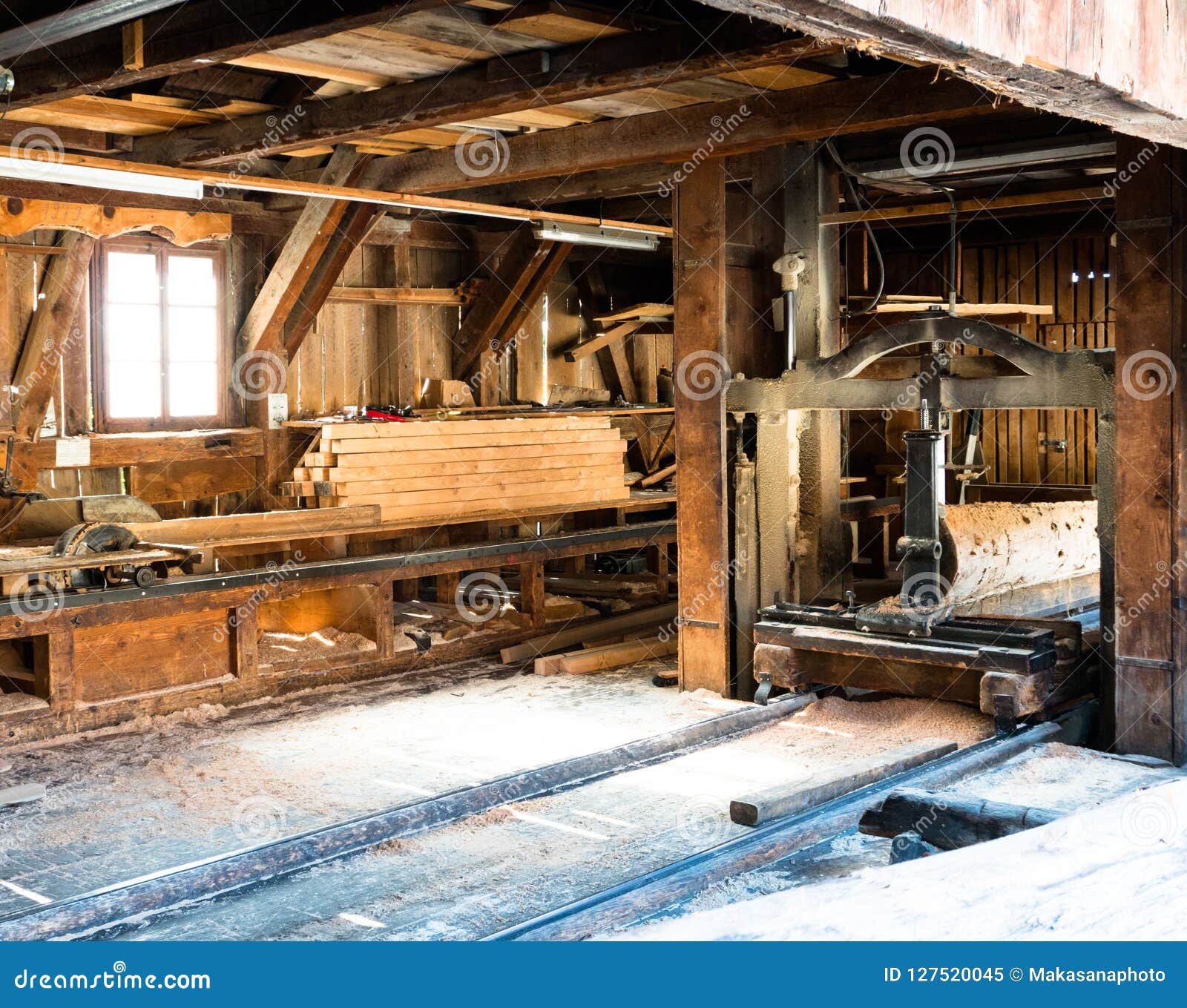 View of an Traditional Old Saw Mill with Old Machines and Tools Stock ...